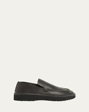 Loewe X Paula'S Ibiza Faro Leather Loafers - Dark Brown | Editorialist